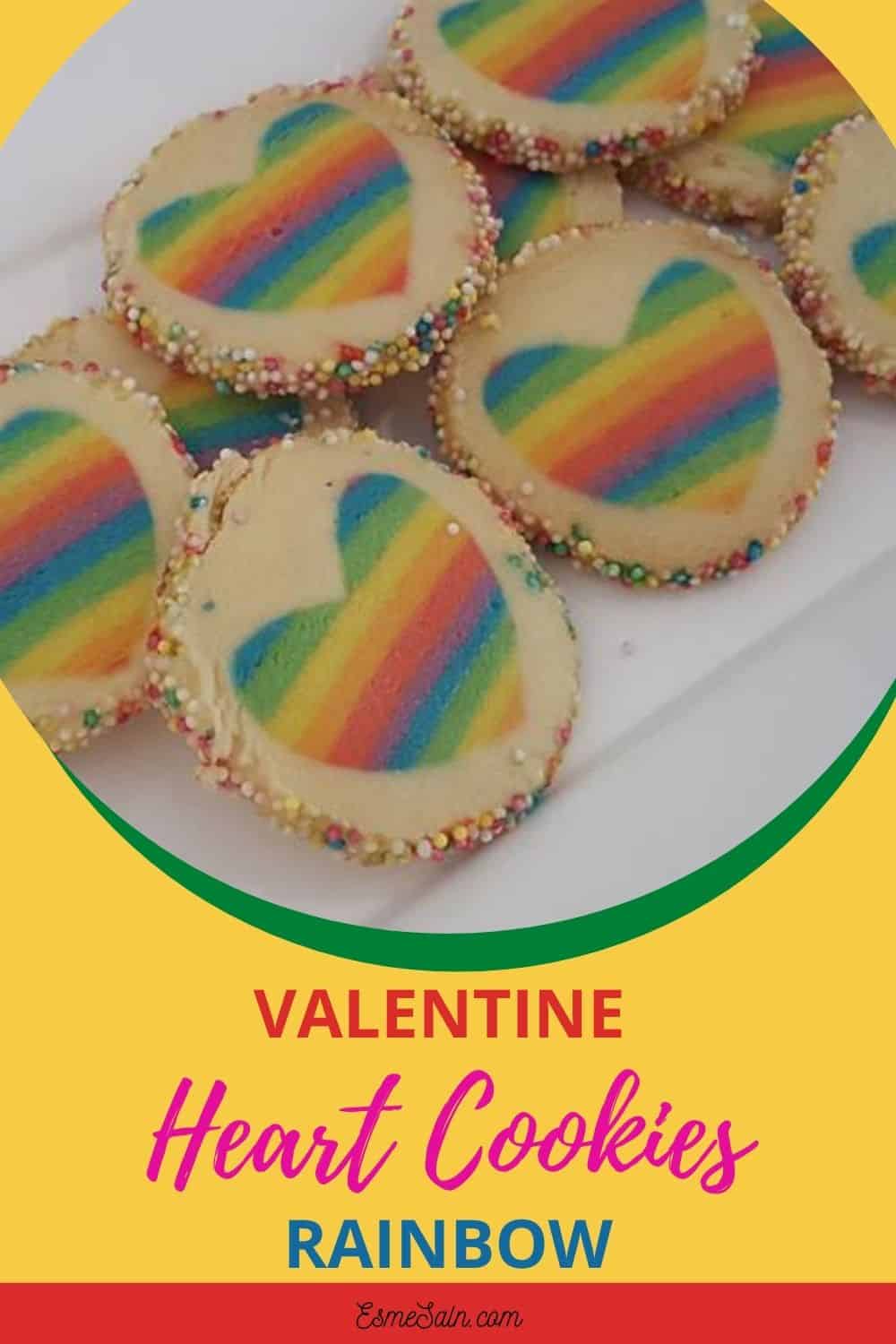 Valentine Rainbow Heart Cookies • Esme Salon