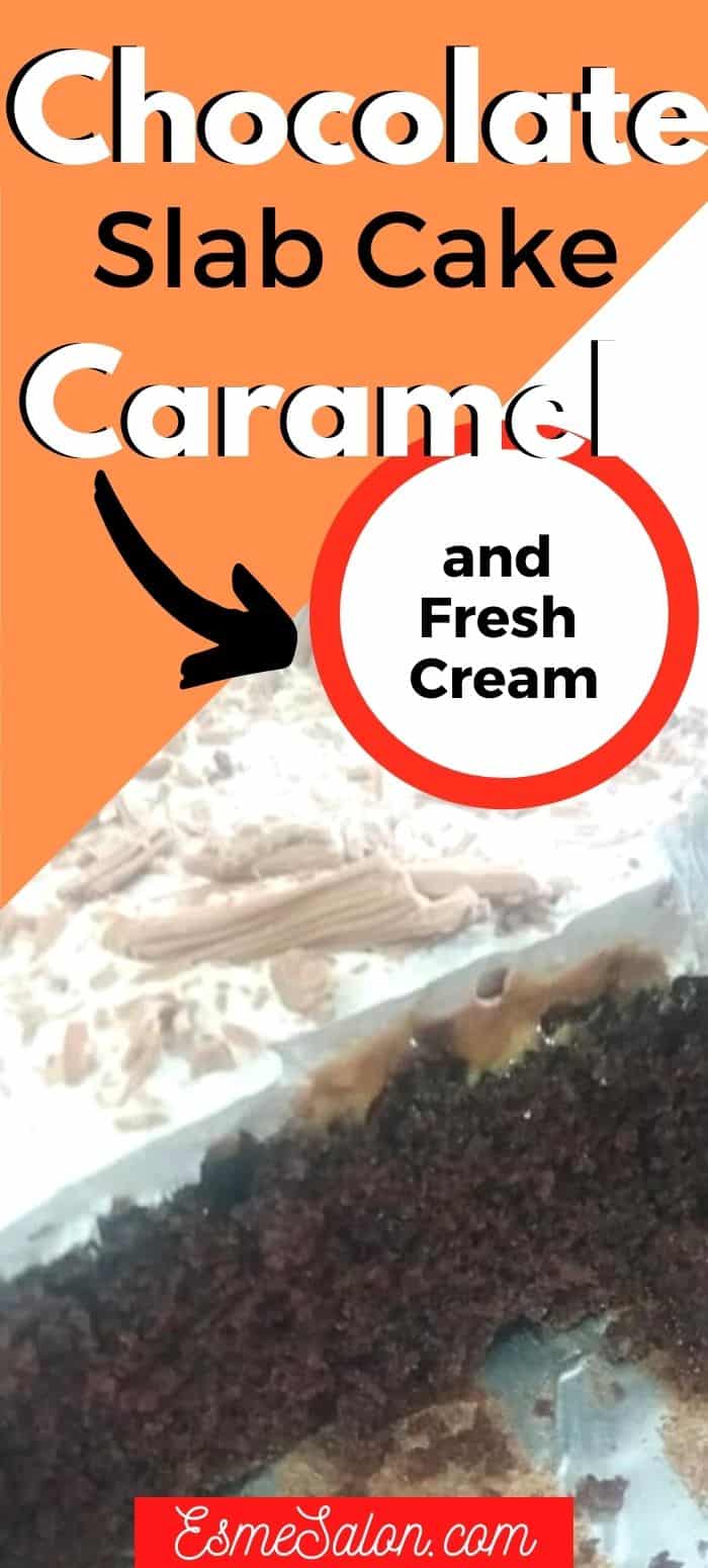 Home-made Chocolate Slab Cake With Caramel Treat • Esme Salon ...