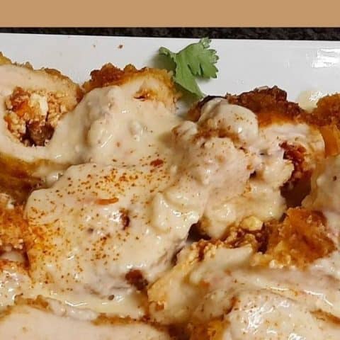 Fried Camembert and Feta stuffed Chicken Breasts • Esme Salon ...